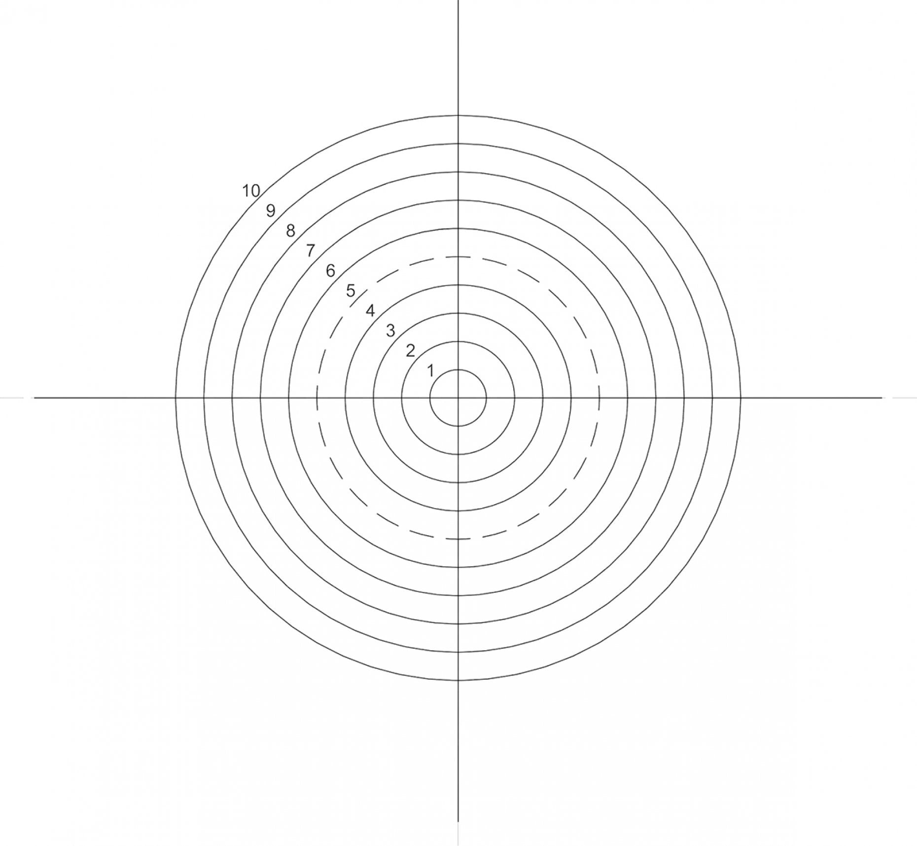 NE42 Concentric Circles, 10 circles, 0.25mm-2.5mm diameters – AllEm